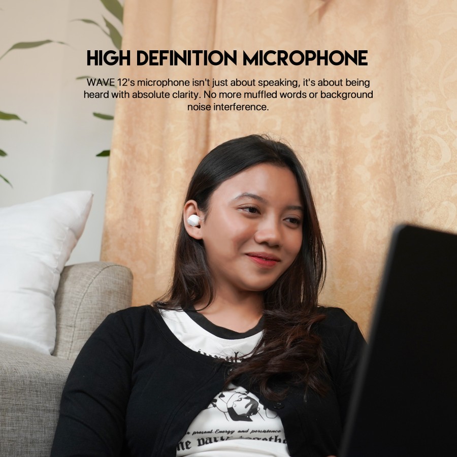 Jual Fantech Tws Bluetooth Wireless Wave 12 Tw12 Built-in Microphone ...