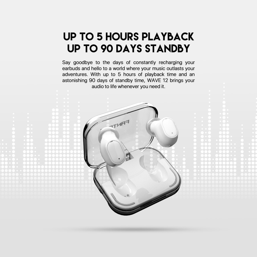 Jual Fantech Tws Bluetooth Wireless Wave 12 Tw12 Built-in Microphone ...