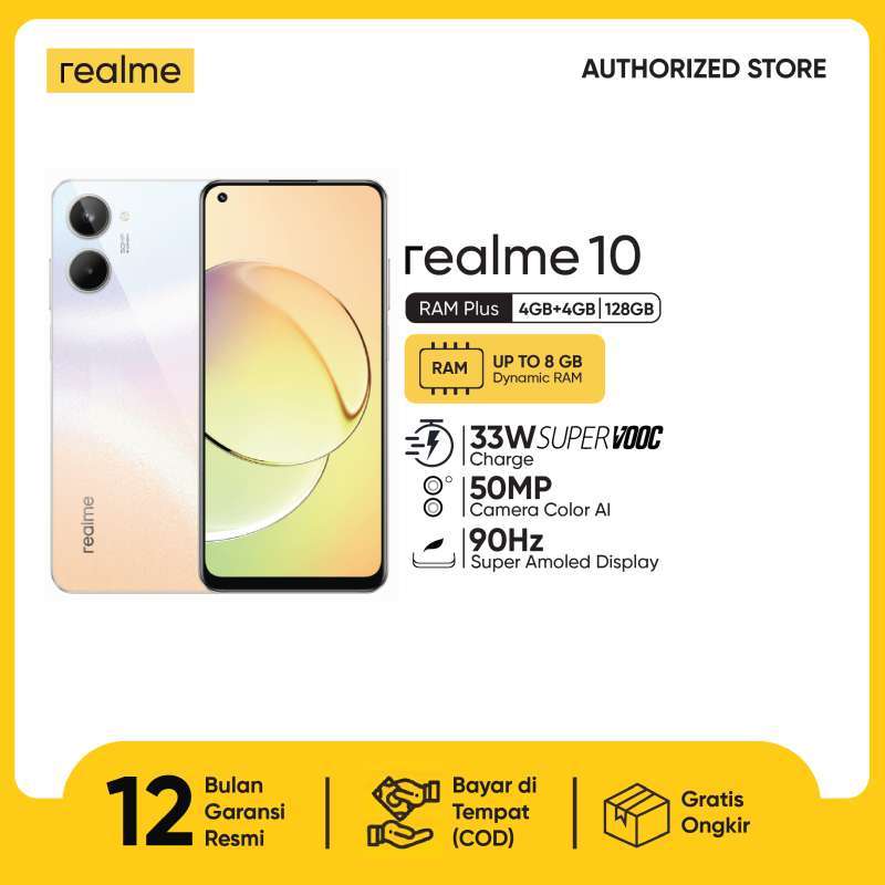 Jual realme 10 4+128GB Handphone | Helio G99 Chipset | 90Hz Super ...