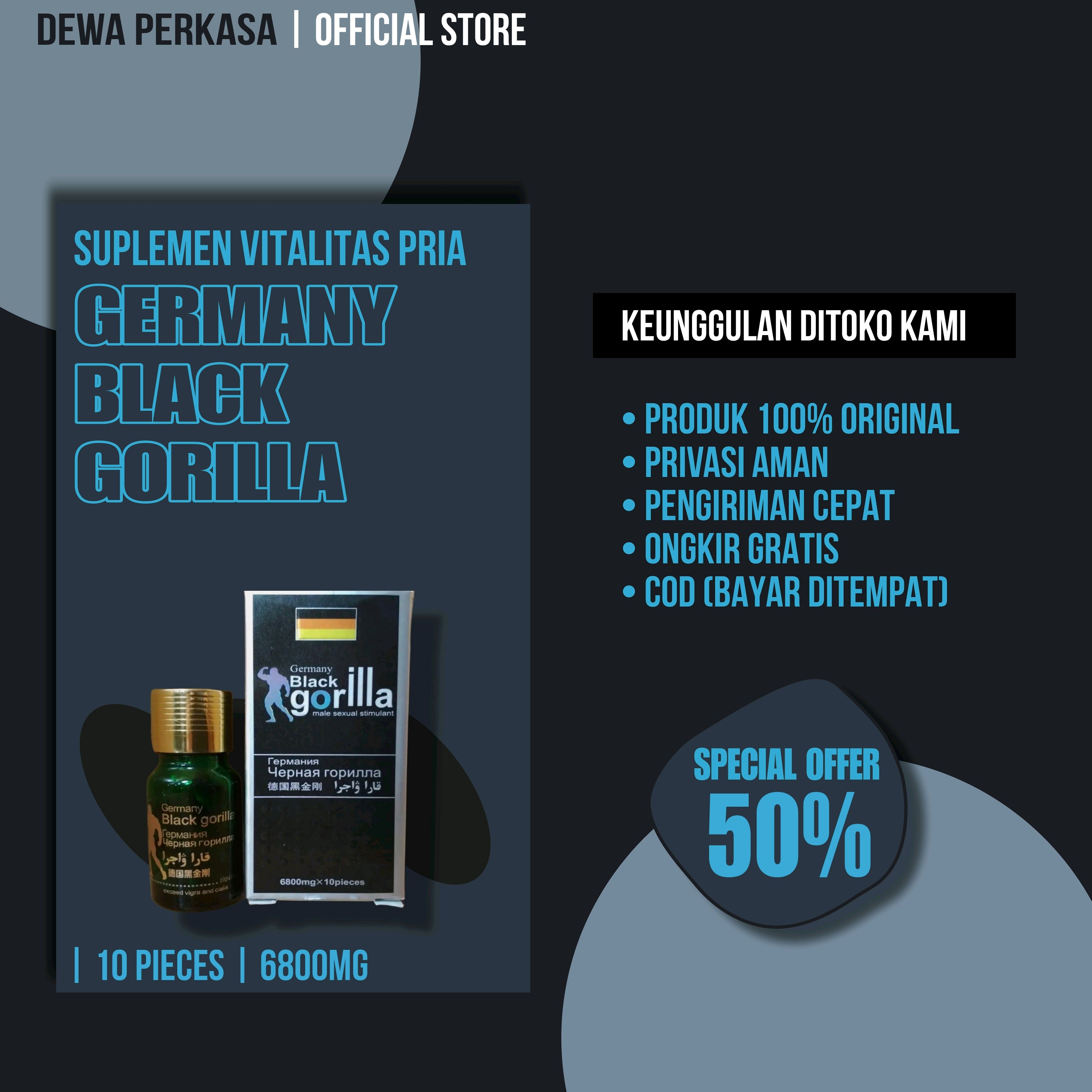 Promo HERB STAMINA PRIA BLACK GORILLA™ ORIGINAL (10 TABLET) Diskon 50% ...