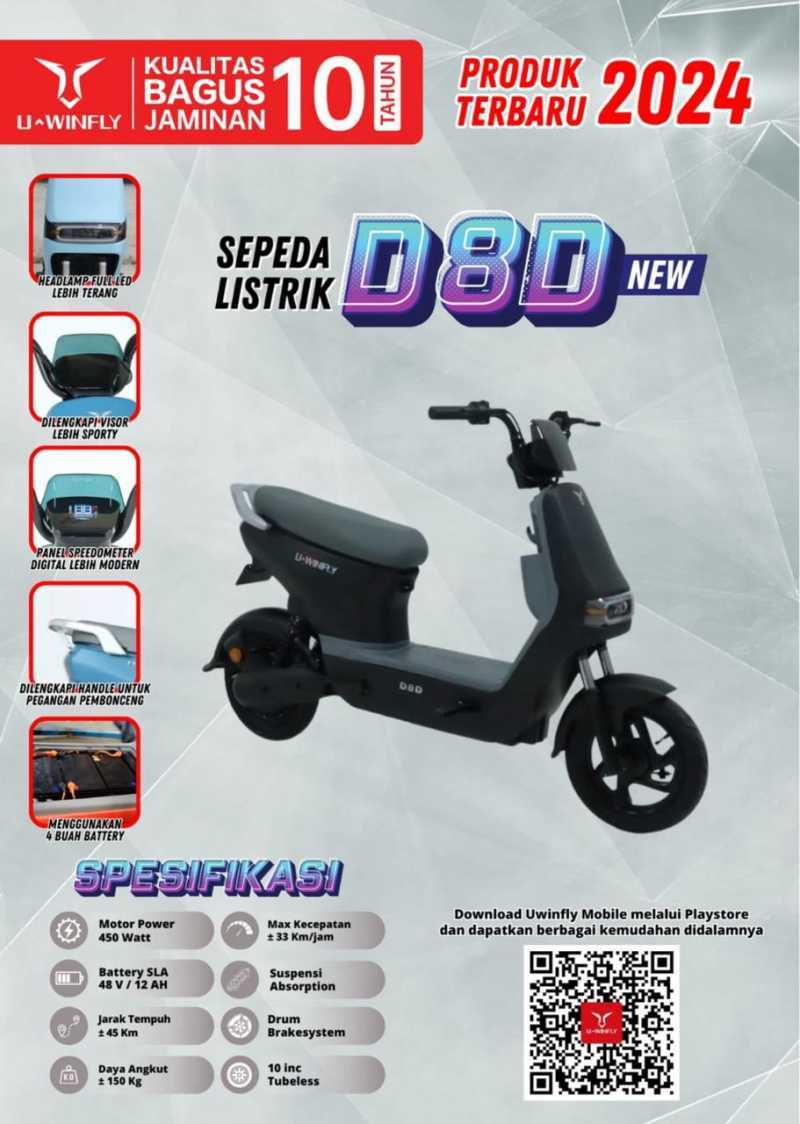 Jual Sepeda Listrik Uwinfly D8d New 2024 48v 12ah - Hitam Di Seller U ...