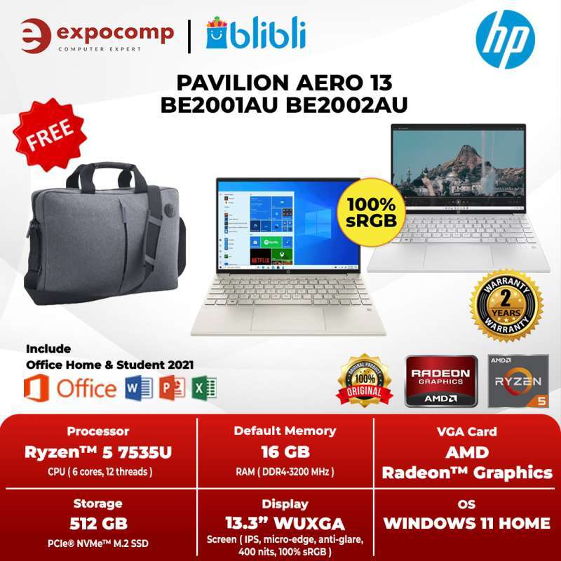 Jual Hewlett Packard HP PAVILION AERO 13 be2001AU be2002AU AMD RYZEN 5 ...