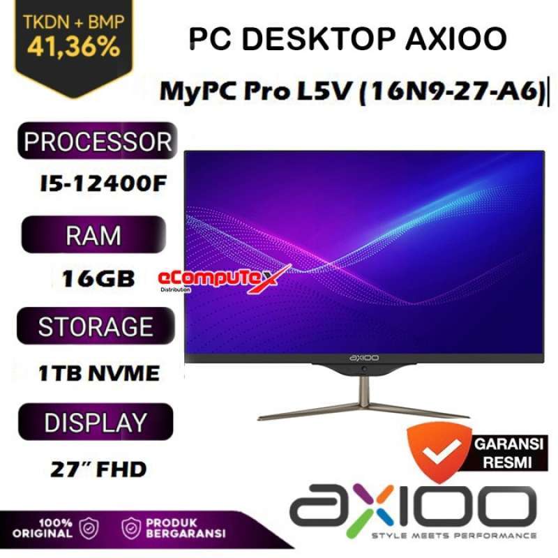 Jual Pc Desktop Axioo Mypc Pro L5v (16n9-27-a6) I5-12400f 16gb 1tb 27 Inch Tkdn - Original ...