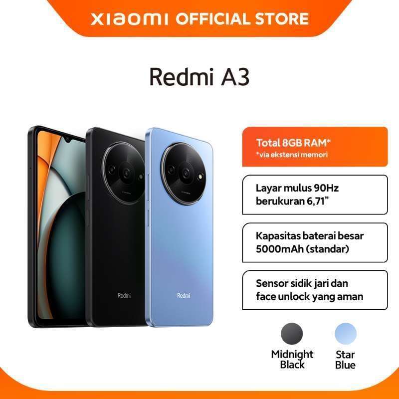 Jual Official Redmi A3 | Layar Muluz 90 Hz Berukuran 6.71 Kapasitas ...