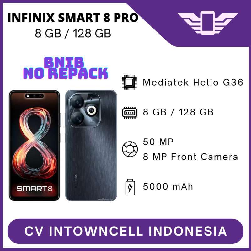 Jual Infinix Smart 8 Pro 8/128gb Garansi Resmi - New - White Di Seller Cv Intown Cell Indonesia ...