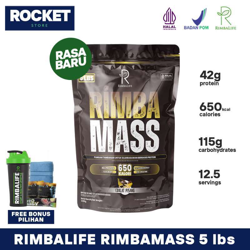 Promo Rimbalife Rimbamass 5 Lbs 2250 Gram Weight Mass Gainer Rimba Mass ...