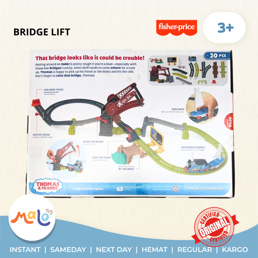 Jual MALOTOYS - THOMAS & FRIENDS Bridge Lift Thomas & Skiff [ORIGINAL ...