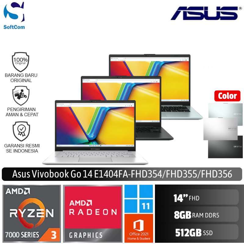 Promo Asus Vivobook Go 14 E1404fa Fhd354 Fhd355 Fhd356 Notebook [r3 ...