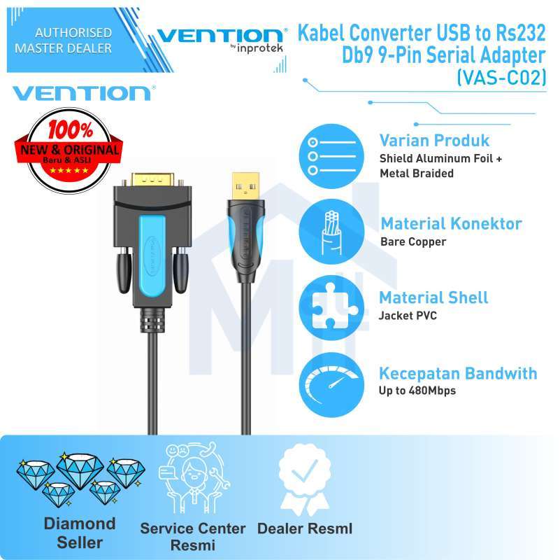 Promo Vention Usb To Rs232 Kabel Converter Rs232 Db9 9pin Serial ...