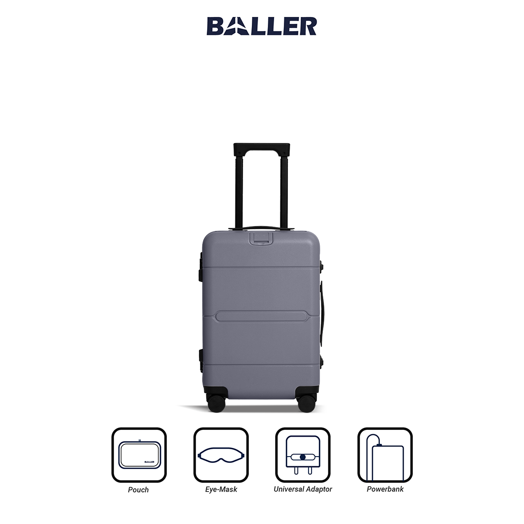 Jual Baller Koper Polycarbonate Tsa Lock Hybrid Carry On 20 Inch - Grey ...