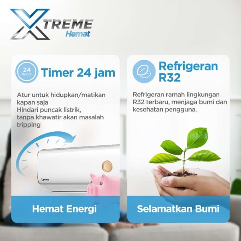 Jual Ac Midea Msaf-05crn2x +installasi [1/2 Pk] Standard +pipa +kabel ...