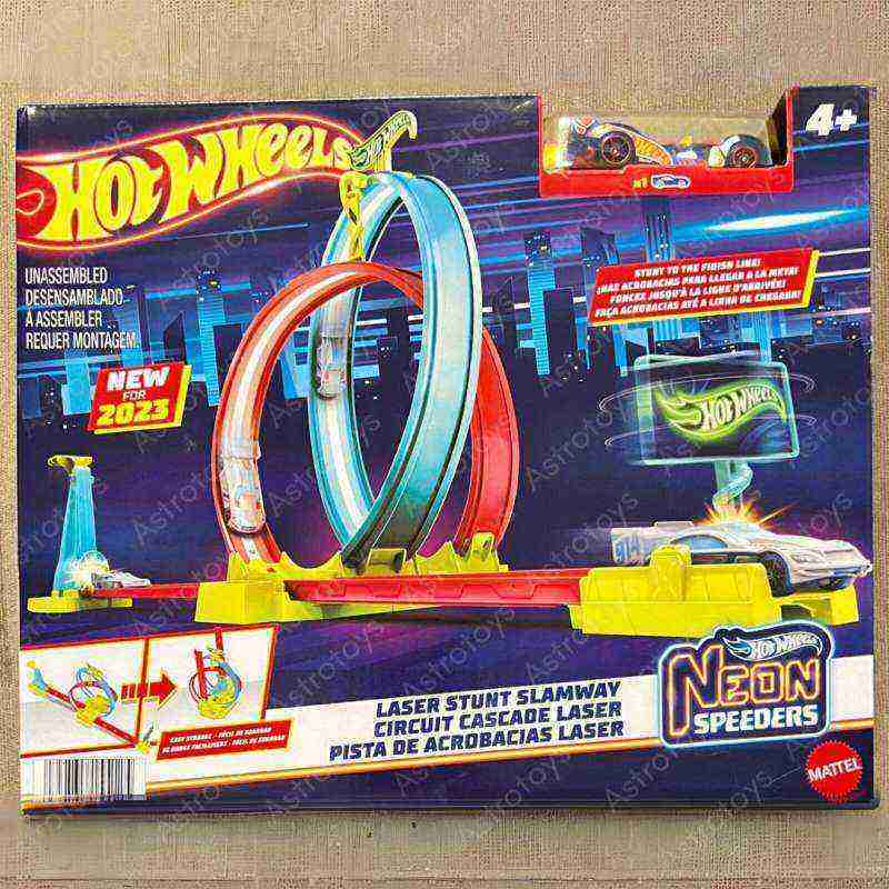 Jual Hot Wheels Double Loop Neon Laser Speeder Track Builder Set ...