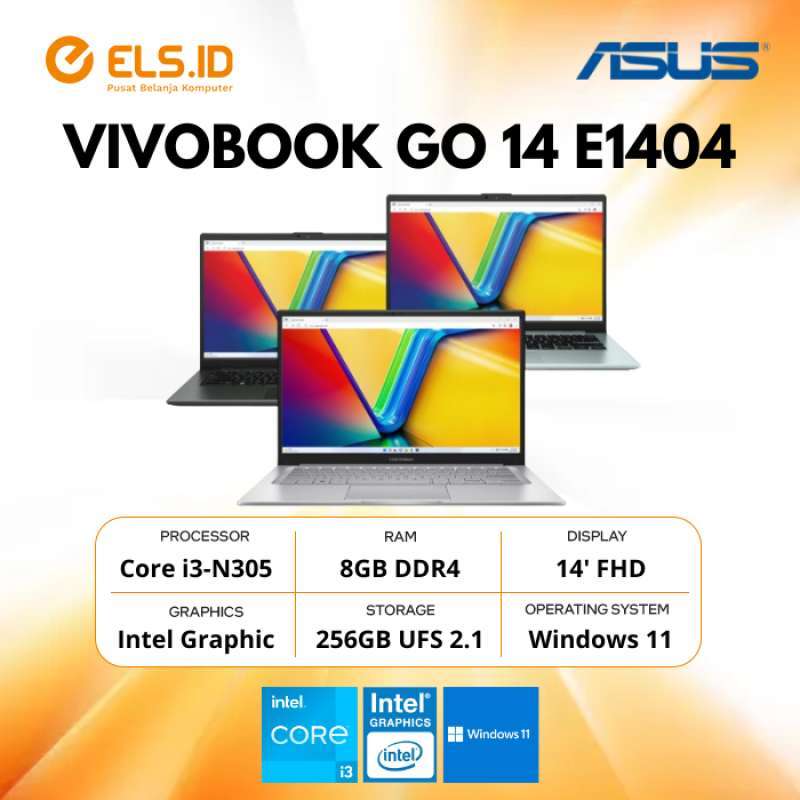 Promo Asus Vivobook Go 14 E1404ga Intel Core I3-n305 8gb Ufs 2.1 256gb 14 Fhd Diskon 3% Di ...