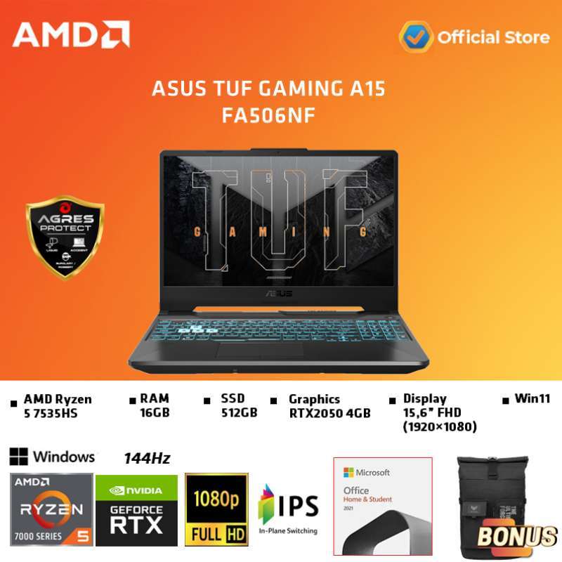 Promo Asus Tuf A15 Fa506nf | Ryzen 5 7535hs 16gb 512gb Rtx2050 4gb 15.6 ...