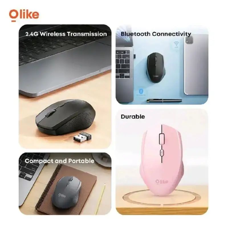 Jual Olike M200 Wireless Mouse USB 2.4ghz Optical 3-mode 800-1600dpi ...