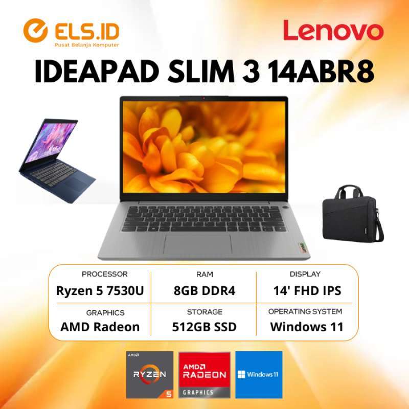 Promo Lenovo Ideapad Slim 3-14abr8 Amd Ryzen 5-7530u 8gb Ssd 512gb 14 ...