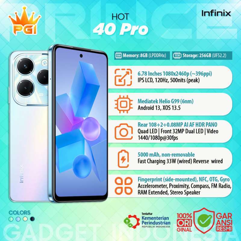 Jual Infinix Hot 40 Pro 8/256 Garansi Resmi Infinix Indonesia Di Seller ...
