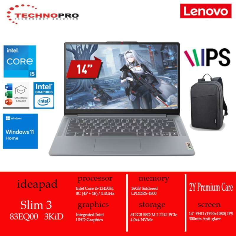 Promo Lenovo Ideapad Slim 3 14iah8 3kid 3jid || Intel Core I5-12450h Intel Uhd 16gb 512gb Ssd ...