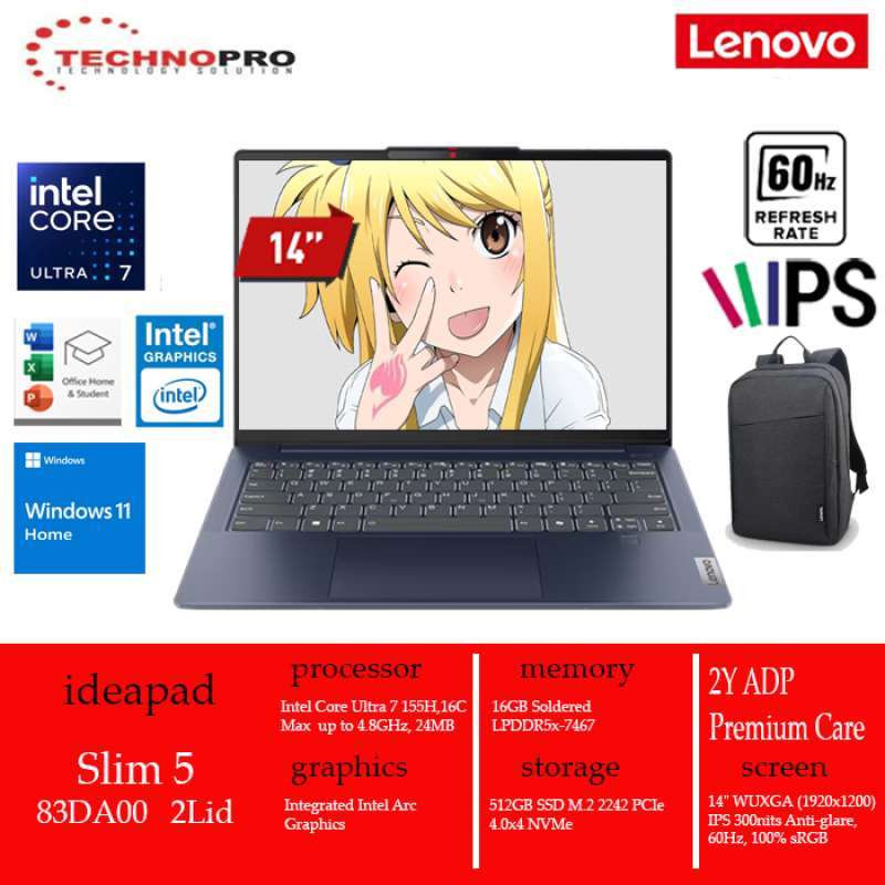 Jual Lenovo Ideapad Slim 5 14imh9 2mid 2lid || Intel Core Ultra 7 155h Arc 16gb 512gb Ssd ...