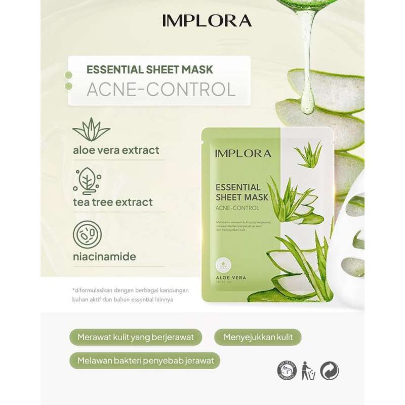 Promo Implora Essential Sheet Mask - Blueberry Diskon 33% Di Seller ...