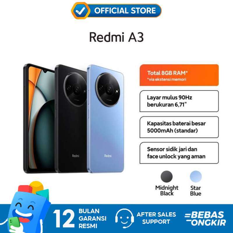Promo Xiaomi Redmi A3 4/128 Gb Garansi Resmi 4 128 Gb Black Blue Not A2 - Black Diskon 35% Di ...