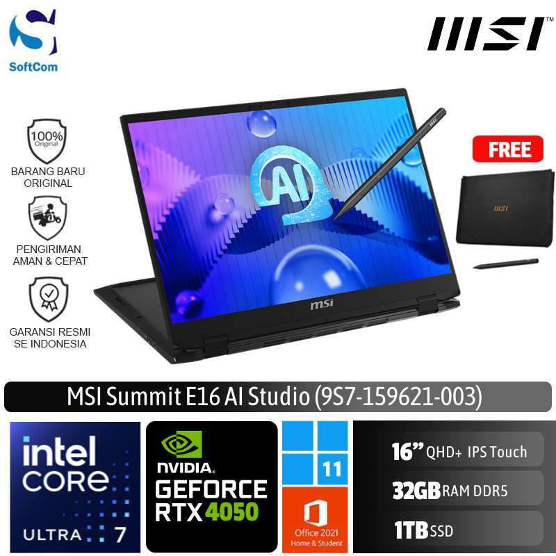 Promo Msi Summit E16 Ai Studio 003 Laptop 2 In 1[intel Core Ultra 7 ...