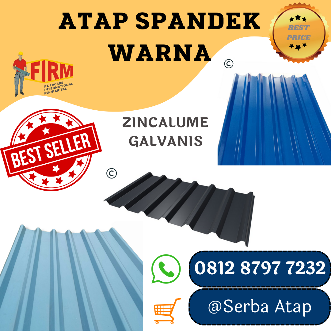 Jual Atap Spandek - Zincalume / Galvalume / Galvanis - Tebal 0.45mm Di ...