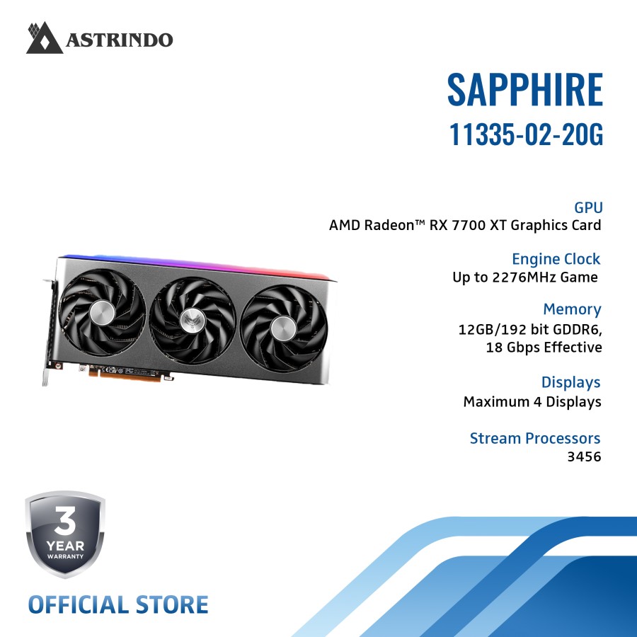 Jual Sapphire Nitro Plus Vga Amd Radeon Rx 7700 Xt Gddr6 12gb Graphics ...