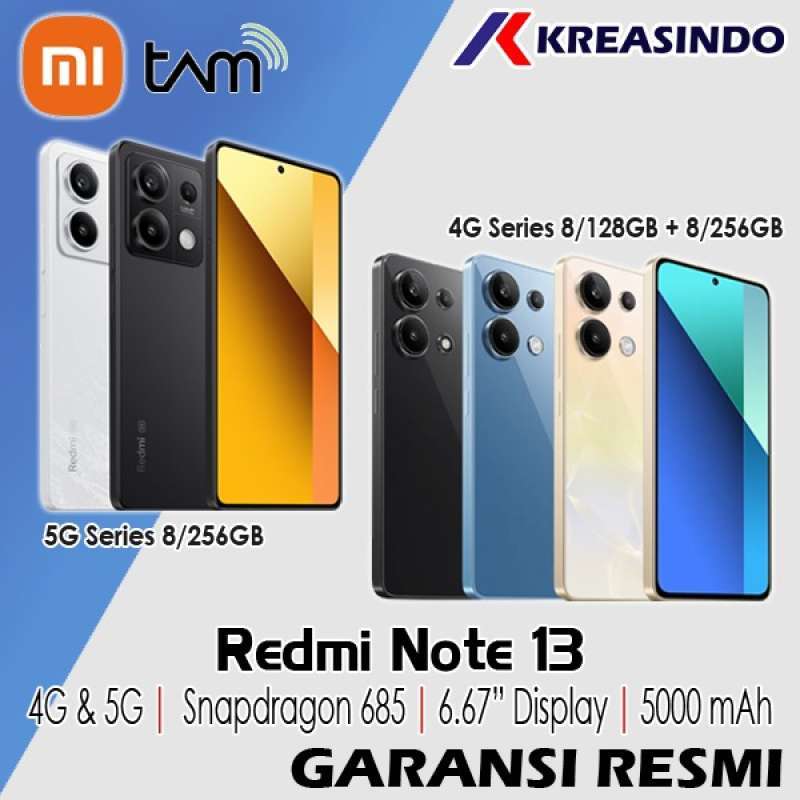 Jual Xiaomi Redmi Note 13 4g 5g 8/128 8/256 Ram 8gb Internal 128gb 256gb Resmi - 4g 8/256 Black ...