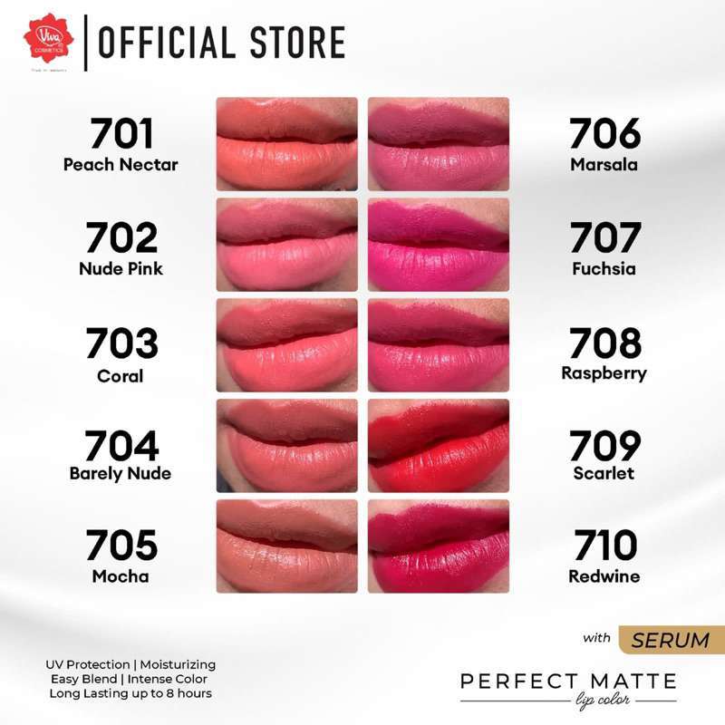 Promo Viva Queen Perfect Matte Lip Color - 703 - Coral Diskon 33% Di ...