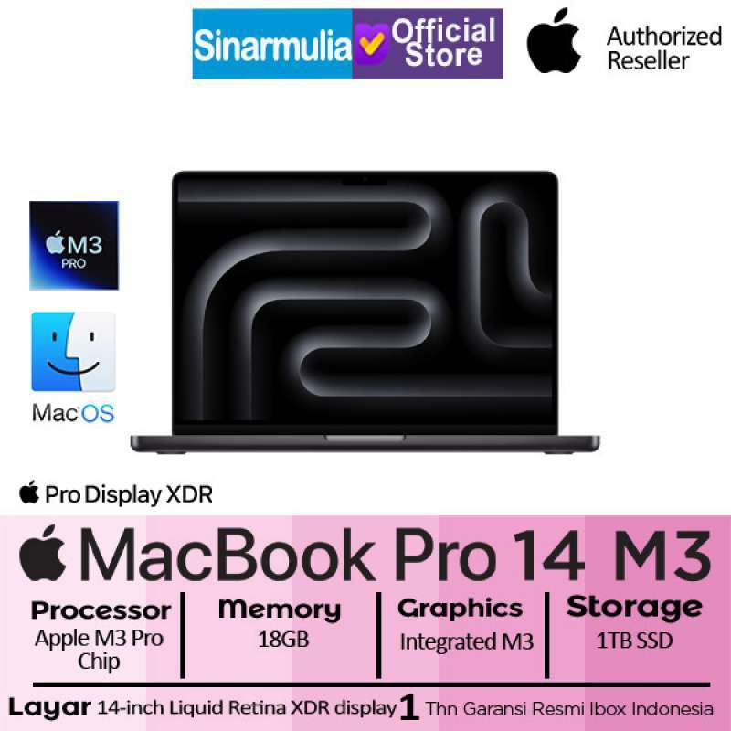 Promo Apple MacBook Pro 14 M3 Pro Chip 1tb Ssd 18gb Xdr Mac Diskon 7% Di Seller Sinarmulia ...