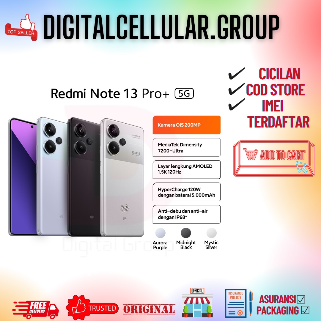 Promo Xiaomi Redmi Note 13 Pro+ 5g 12/512 Gb Diskon 1% Di Seller ...