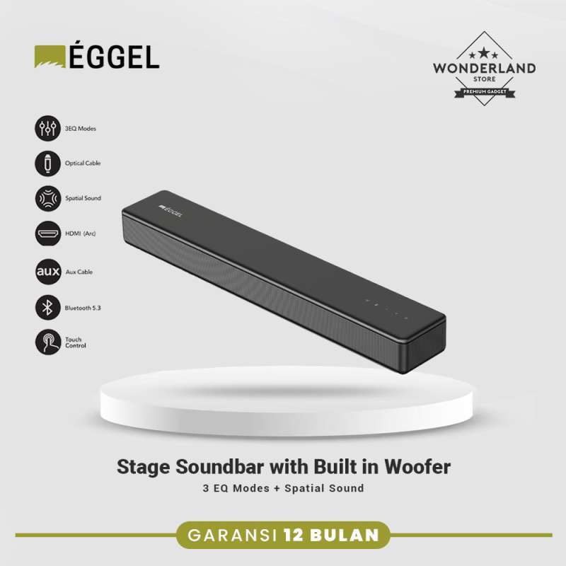 Promo Eggel Stage Soundbar With Built In Subwoofer Touch Control, 3eq ...