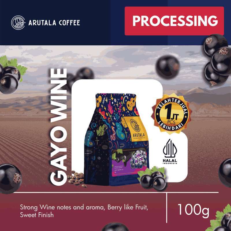 Promo Arutala Kopi Arabika Gayo Wine 100 Gram - Giling Kasar Diskon 23% ...