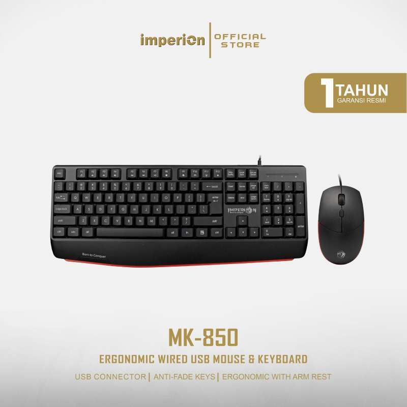 Promo Imperion MK850 Ergonomic Wired USB Mouse & Keyboard Diskon 40% di ...