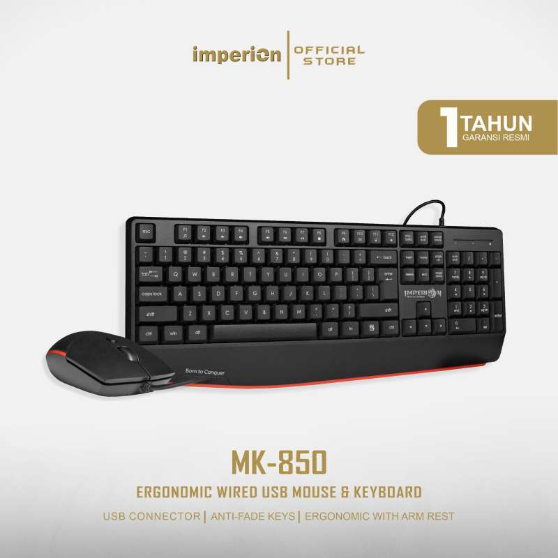 Promo Imperion MK850 Ergonomic Wired USB Mouse & Keyboard Diskon 40% di ...