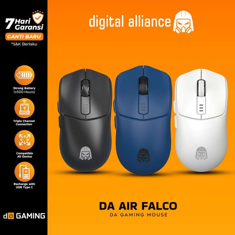 Jual Mouse Gaming Digital Alliance Air Falco Recharge Ergonomic Macro ...