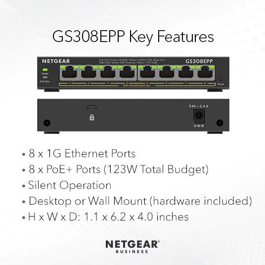 Jual Gs308epp 8 Port Gigabit Ethernet Poe+ Switch (123w) - Garansi 2 ...
