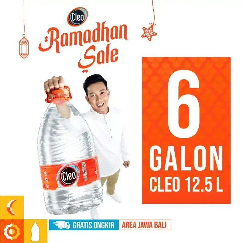 Promo Cleo Air Murni Galon 12,8 Liter - Bundling Hemat 6 Galon Diskon ...