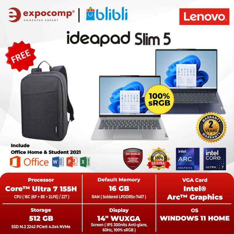 Jual Lenovo Ideapad Slim Imh Intel Ultra H Gb Gb W Ohs Di Seller Expocomp