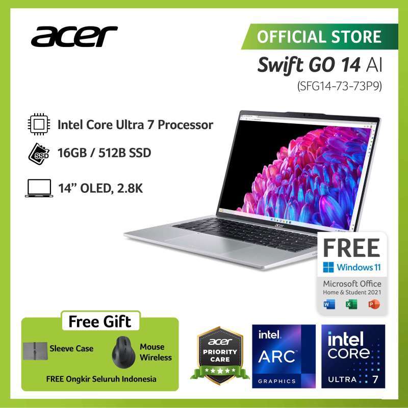 Promo Acer Laptop Swift Go 14 With Ai Sfg14-73-73p9 14 Oled Intel Core ...