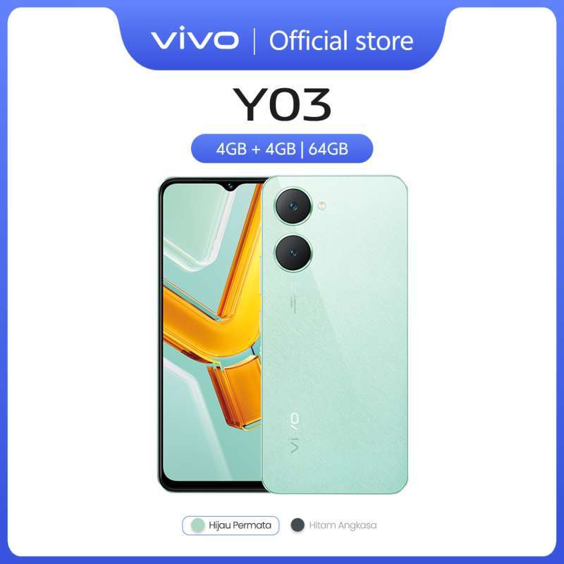 Jual vivo Y03 (4+4/64) - Ip54 Tahan Air, 3 Tahun Proteksi Baterai, Layar Sunlight 90hz, Ai Dual ...