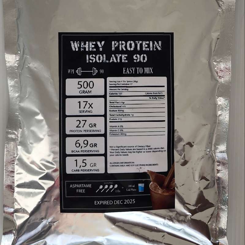 Promo Whey Protein Isolate 500 Gr Coklat Wpi90 Diskon 1% Di Seller ...
