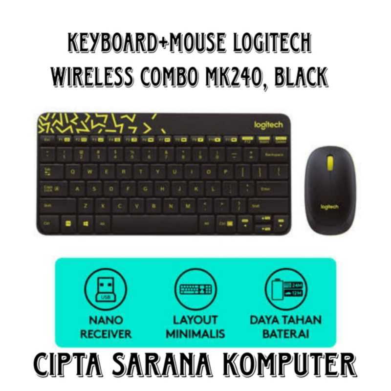 Jual Logitech MK240 Wireless Keyboard+Mouse - Black di Seller Klikme ...