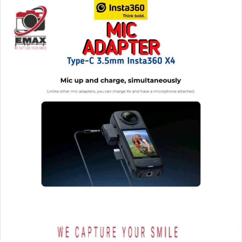 Jual Insta360 X4 Mic Adapter External Microphone Adaptor Type C Port 3 ...