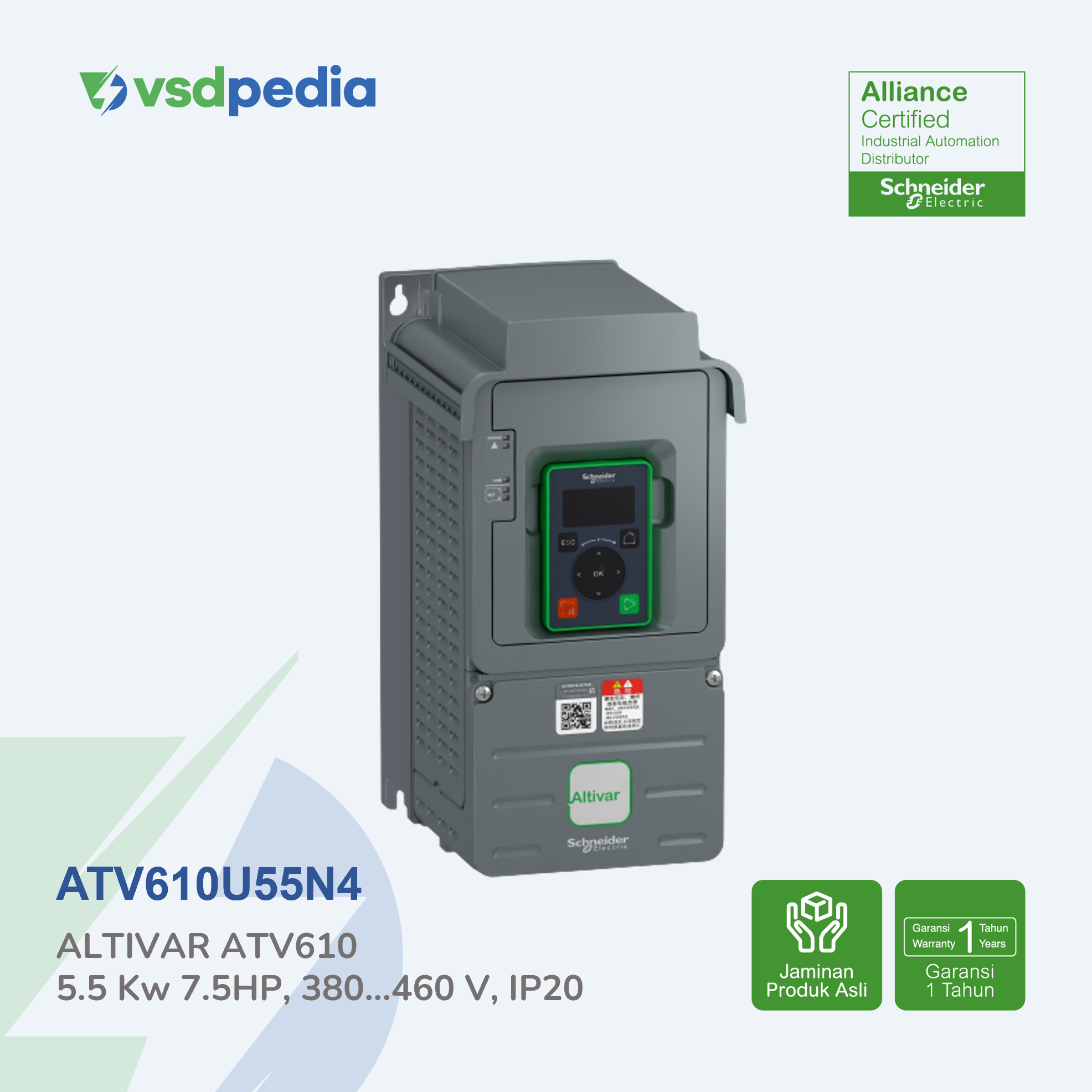Jual Schneider Altivar Atv610 Variable Speed Drive 5.5kw 7.5hp Atv610u55n4 Di Seller Vsdpedia ...