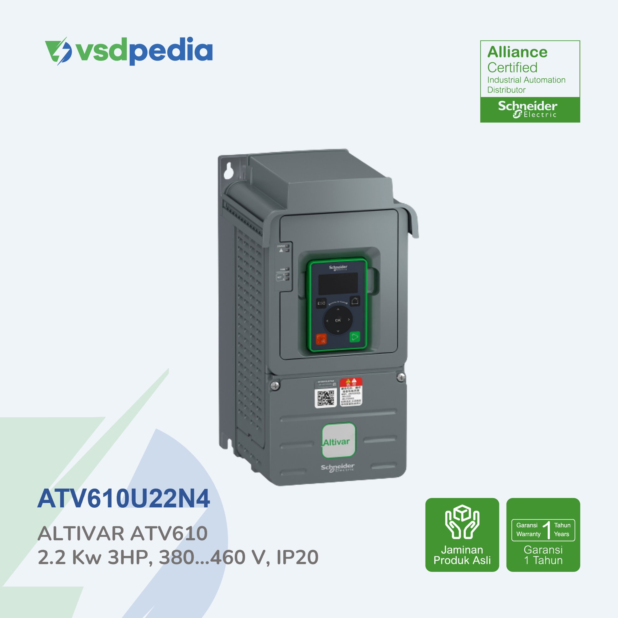Promo Schneider Altivar Atv610 Variable Speed Drive 2.2kw 3hp ...