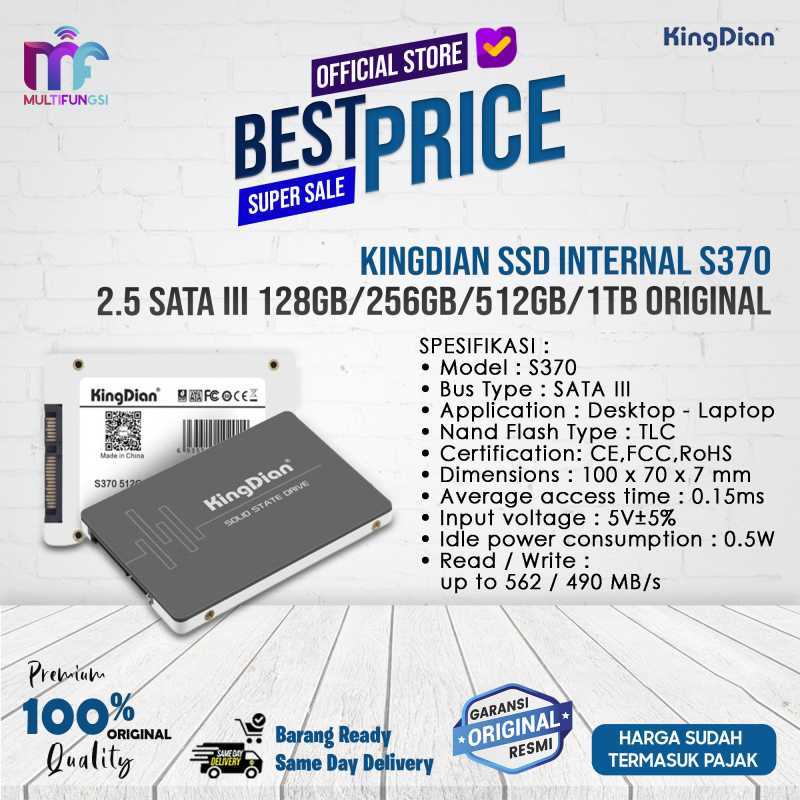 Jual Kingdian Ssd Internal S370 2.5 Sata Iii 128gb/256gb/512gb/1tb ...