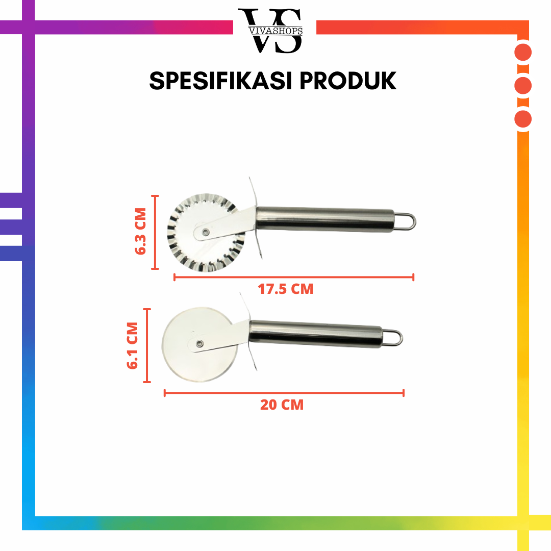 Jual Pisau Cutter Pizza Pisau Pemotong Pizza Bentuk Roda Stainless ...