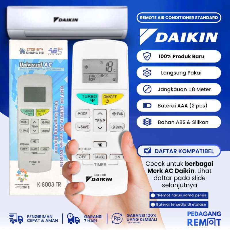 Promo Remot Remote Ac Daikin Standard / Inverter Multi Universal Diskon ...
